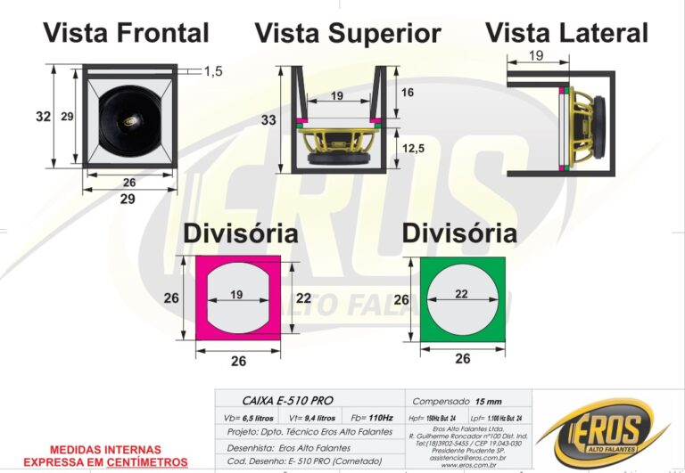 Caixa de Médio 10 Polegadas Cornetada 300 400 500 rms