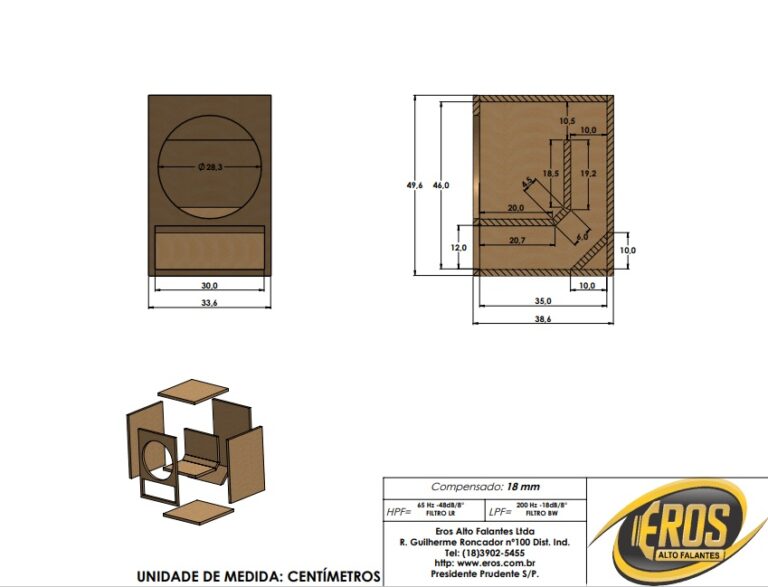 Caixa Alto Falante Eros Hammer 700 1.6k 3.0k 4.0k 4.7k 5.2k 6.5k 7.2k 12 e 15 pol